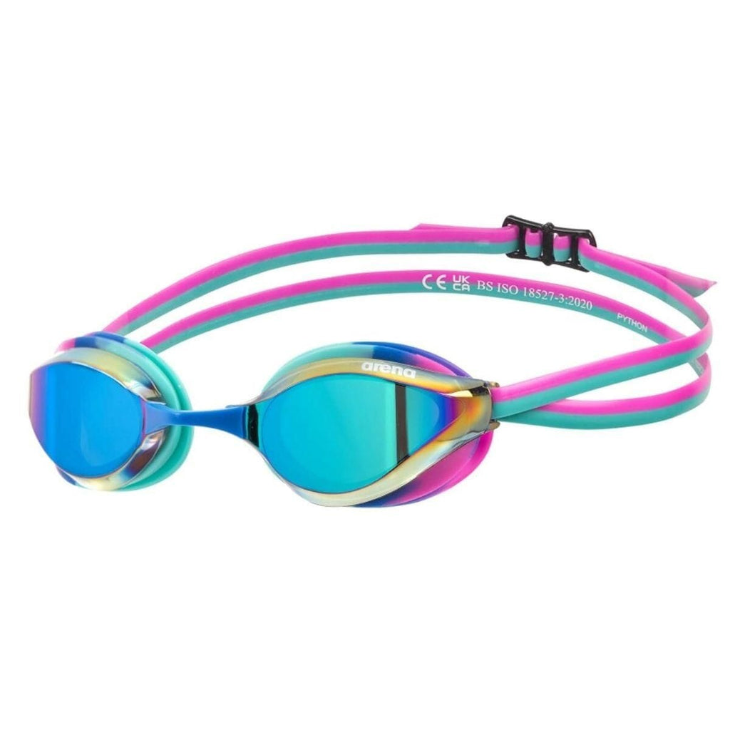 Arena Python Mirror Goggles - Turquoise/Water/Fuchsia – SwimPath