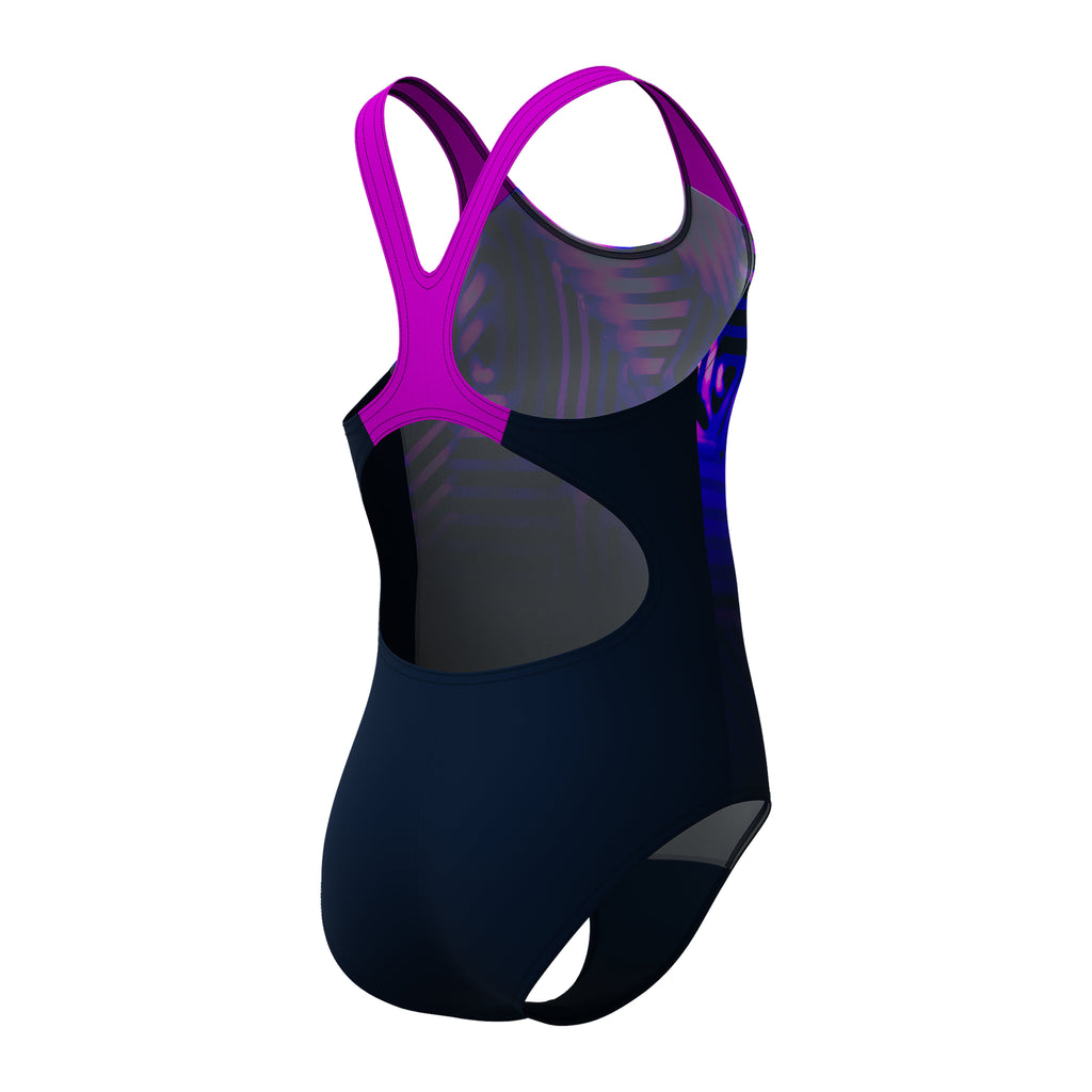 Girls' Digital Placement Splashback Swimsuit - Navy/Pink – SwimPath