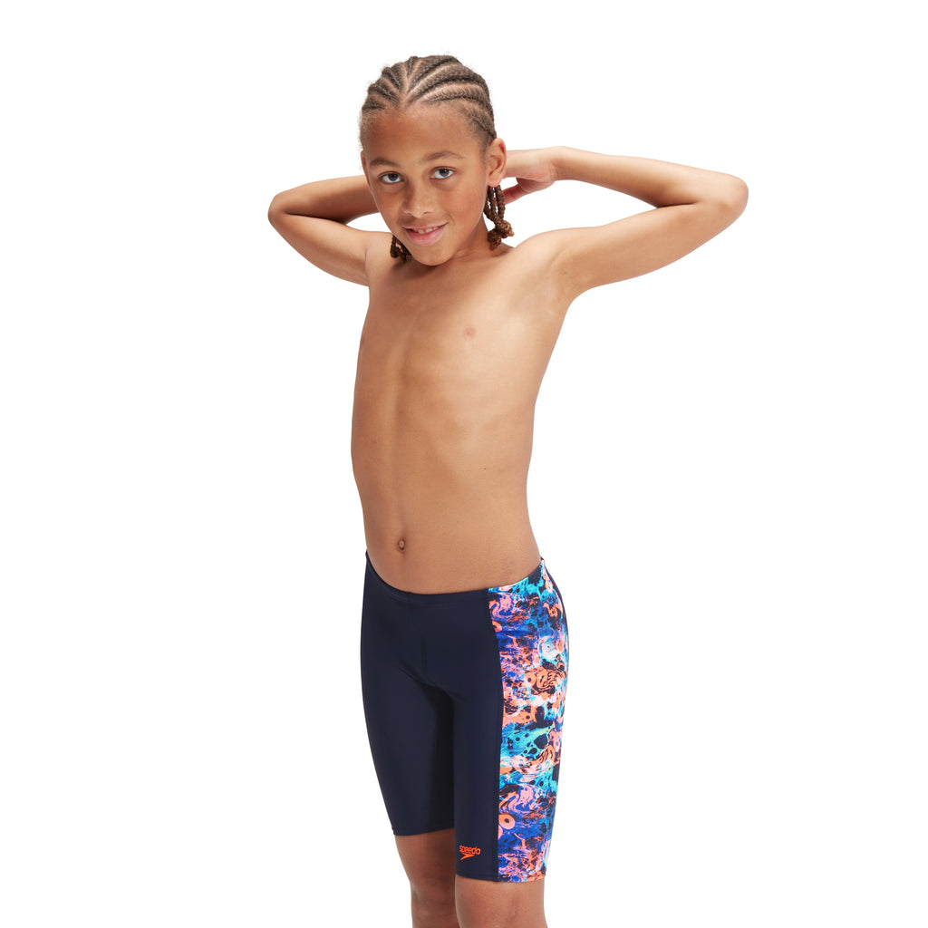 Speedo Allover Design Panel Junior Jammer Boys Swimming SPEEDO Marvel